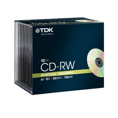 CD-RW TDK, slim box 10 ks | OFFICEO.cz